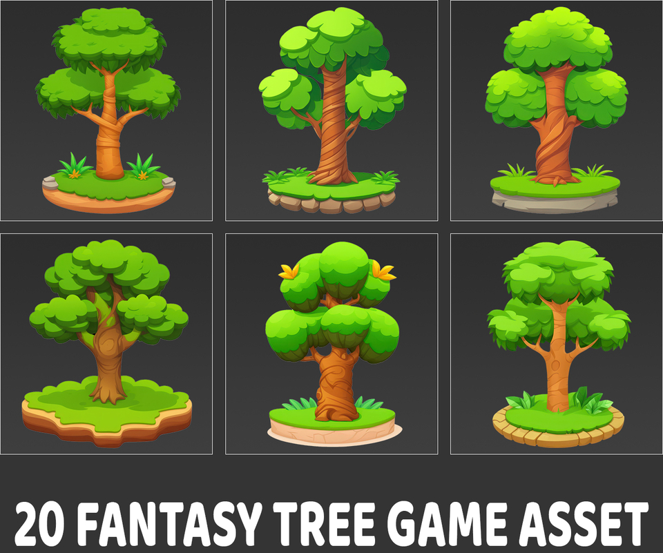 20 Fantasy Tree Game Asset
