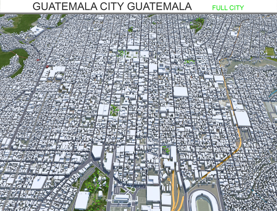 Guatemala City Guatemala 3d model 30km