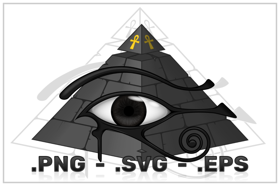 Ancient Egypt Winged Pyramid vector design