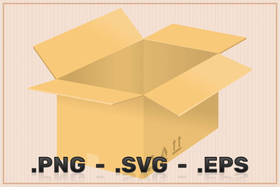 Vector Design Cardboard Box With Packaging Symbols