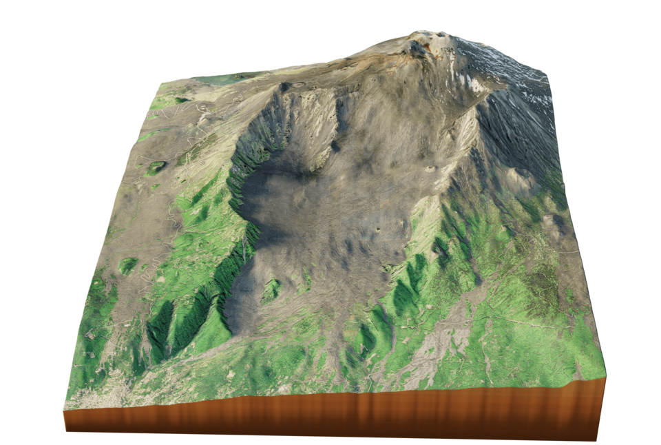 Mount Etna 3d model terrain