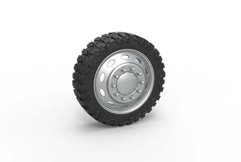 10 Oval Hole front semi wheel for pickup 1:25