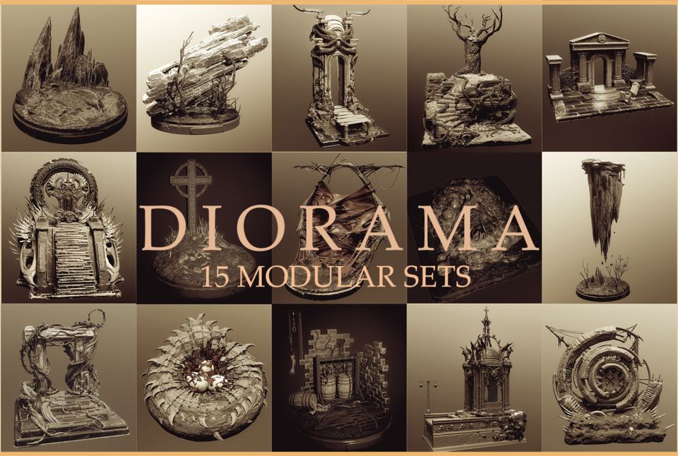 Dioramas - 15 modular environment kits