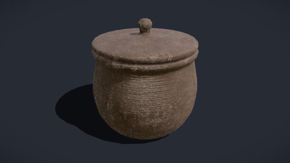 Simple Clay Lidded Pot
