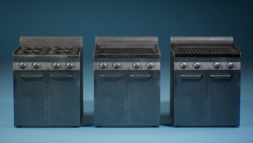 Commercial Restaurant Kitchen Stove Pack UE4/Unity