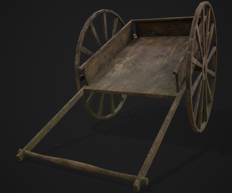 Cart Wooden Wheeled