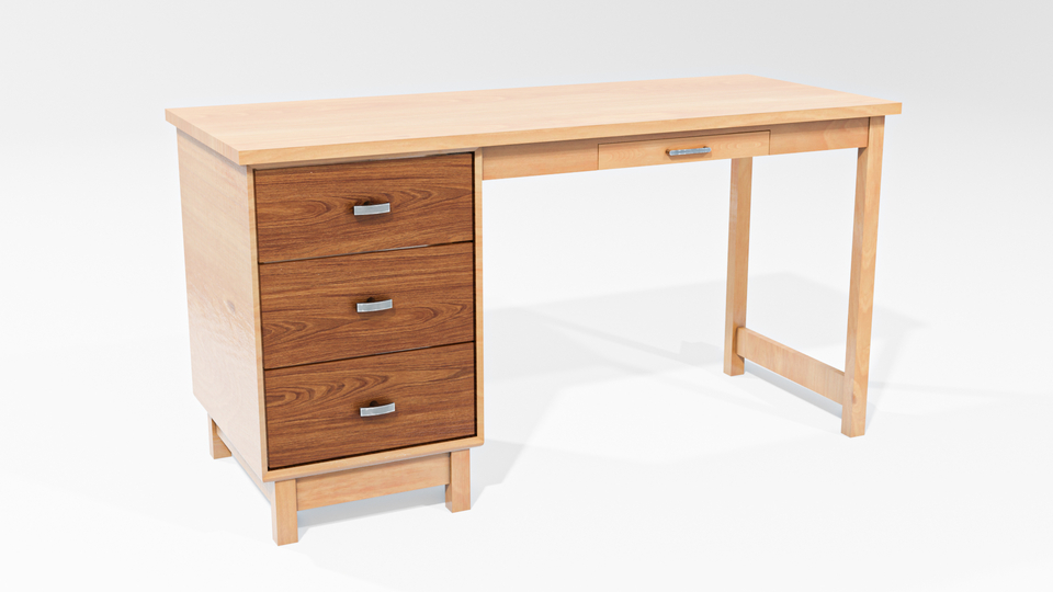 Traditional Light Wood Home Desk VR-Ready