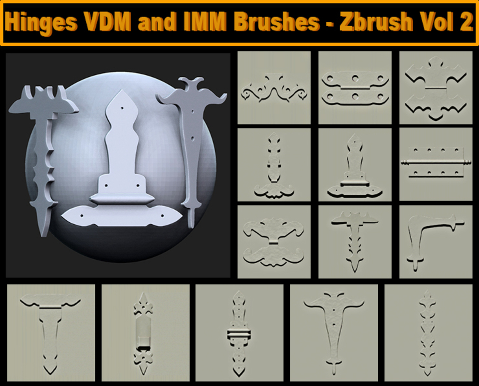 Hinges VDM and IMM Brushes - Zbrush Vol 2