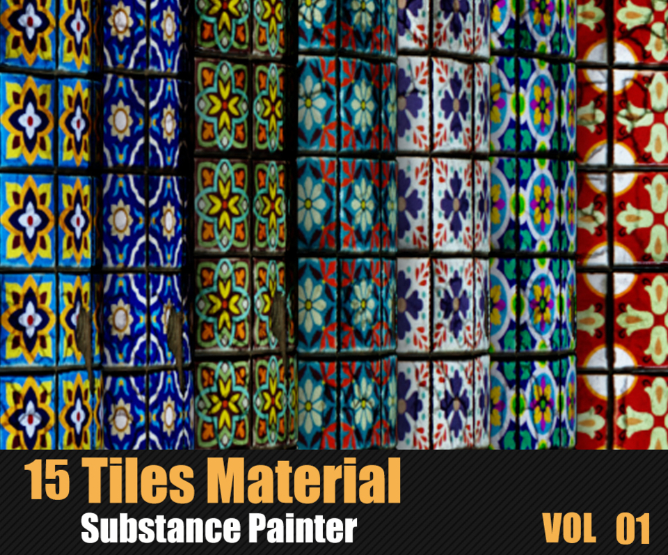 15 Stylized Tiles Materials In Substance Painter