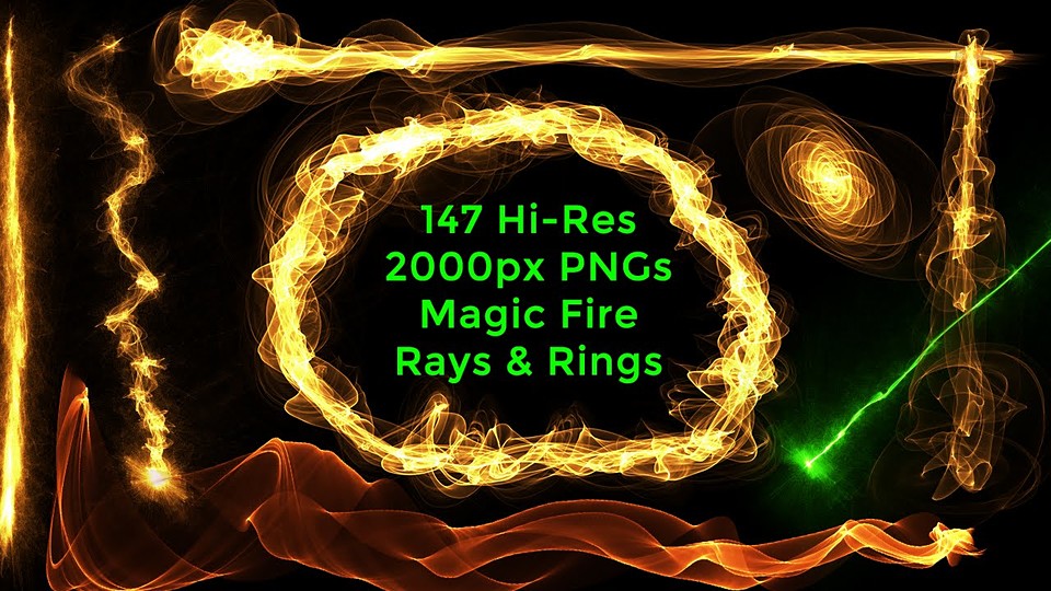 147 Hi Res Magic Fire Rings & Rays PNGs