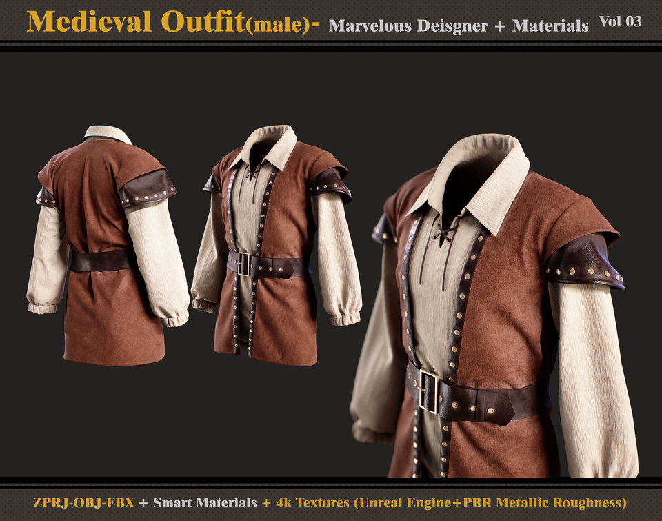 Medieval Outfit-MALE-modes-materials