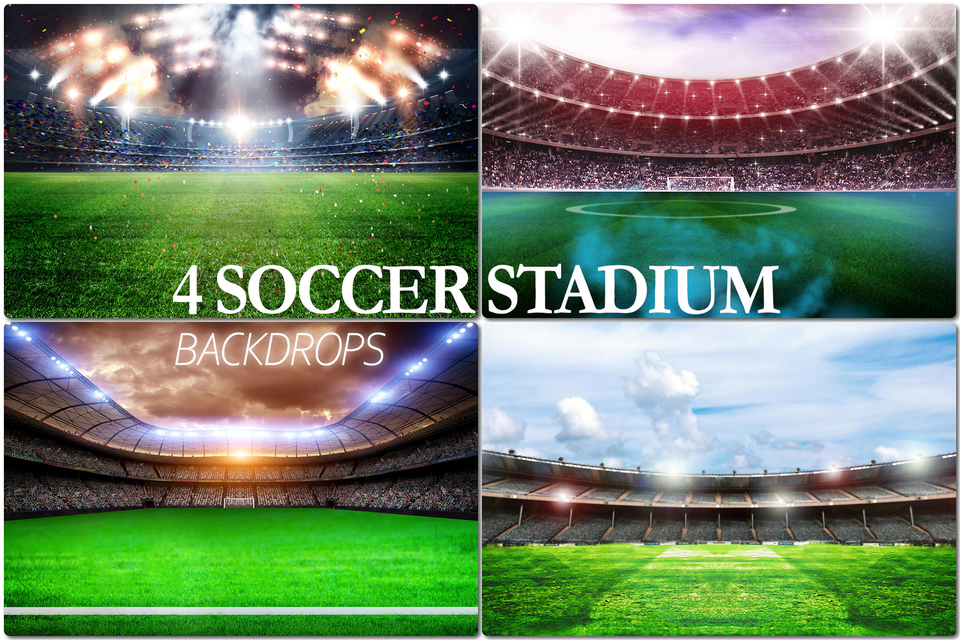 4 Football Stadium Backdrop, Soccer Background