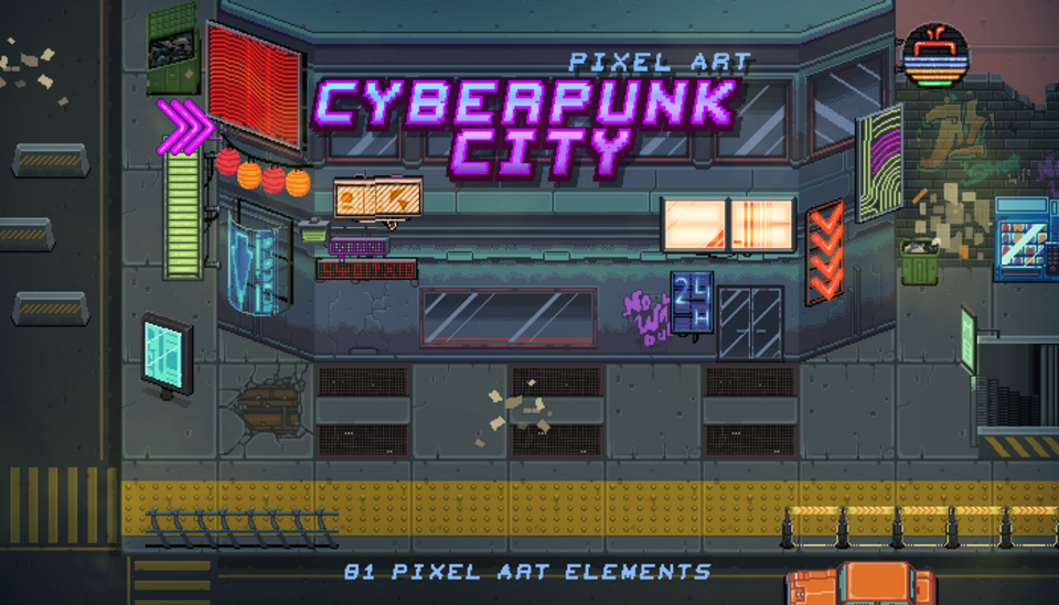 Pixel Art Cyberpunk City