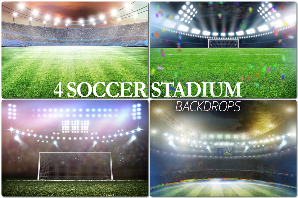 4 Football Stadium Backdrop, Soccer Background