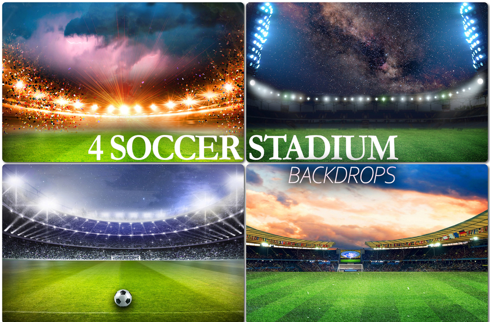 4 Football Stadium Backdrop, Soccer Background