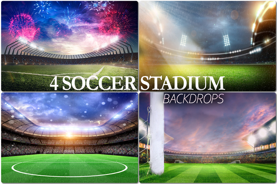 4 Football Stadium Backdrop, Soccer Background