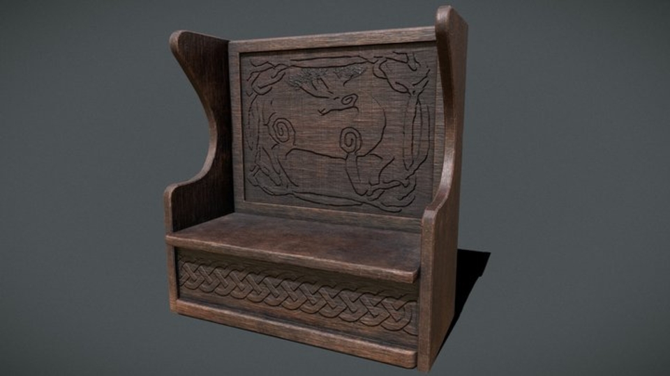 Medieval Elegant Deer Bench