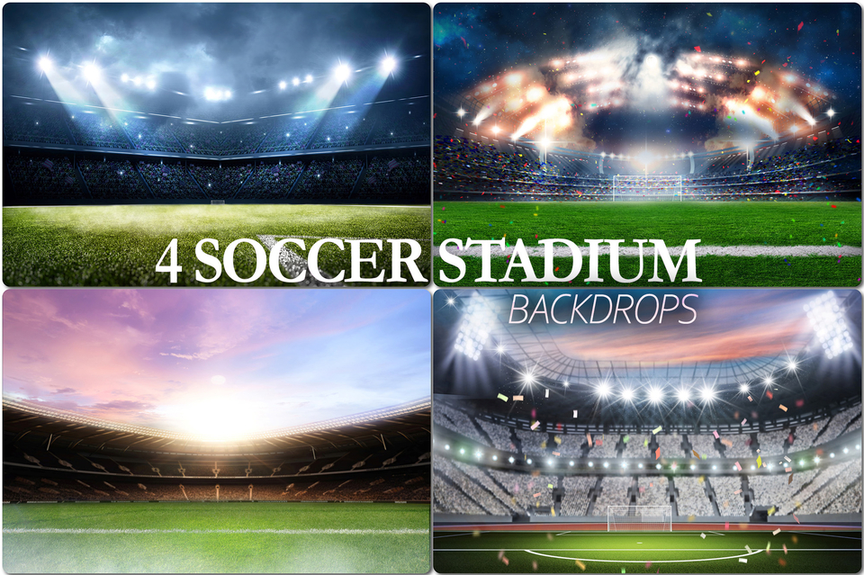 4 Football Stadium Backdrop, Soccer Background