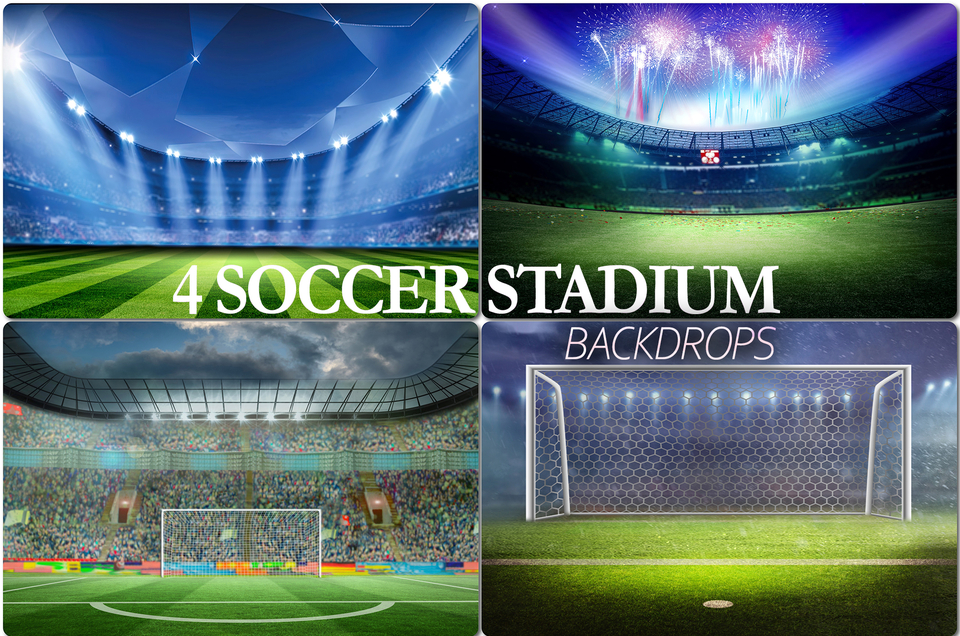 4 Football Stadium Backdrop, Soccer Background