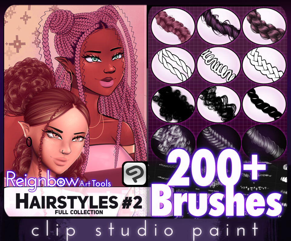 Hair Styles 2: Full Collection - Clip Studio Paint