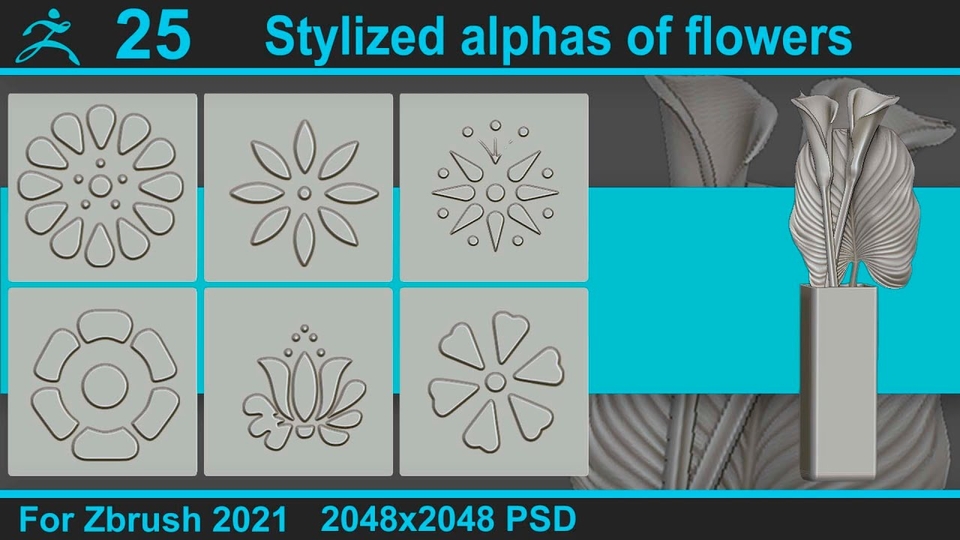 Stylized alphas of flowers