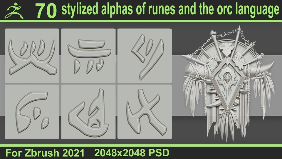 Stylized alphas of runes and the orc language