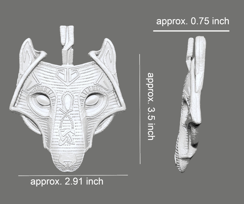 Wolf Pendant 3D Printable