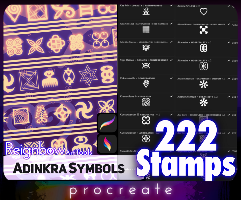 African Adinkra Stamps - Procreate