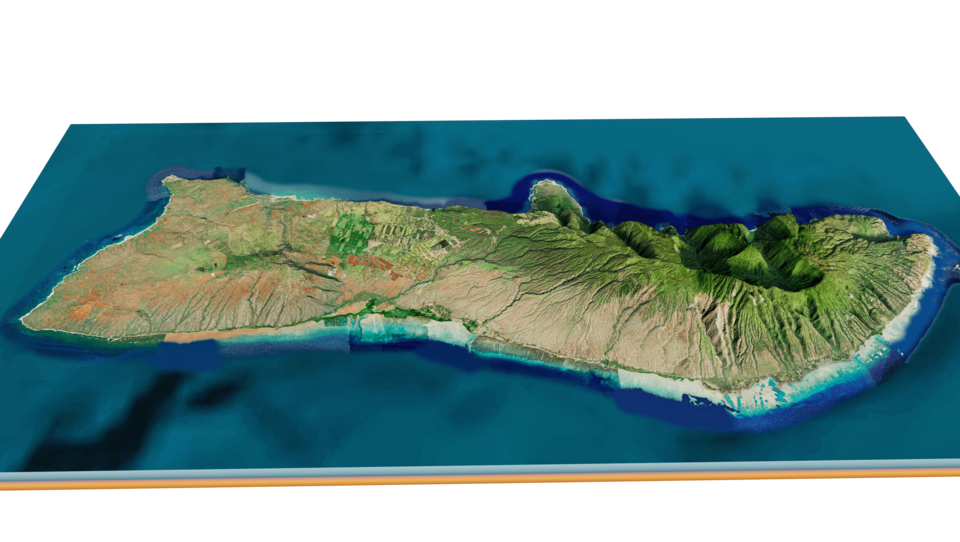 Molokai Island Full 3d Model Terrain