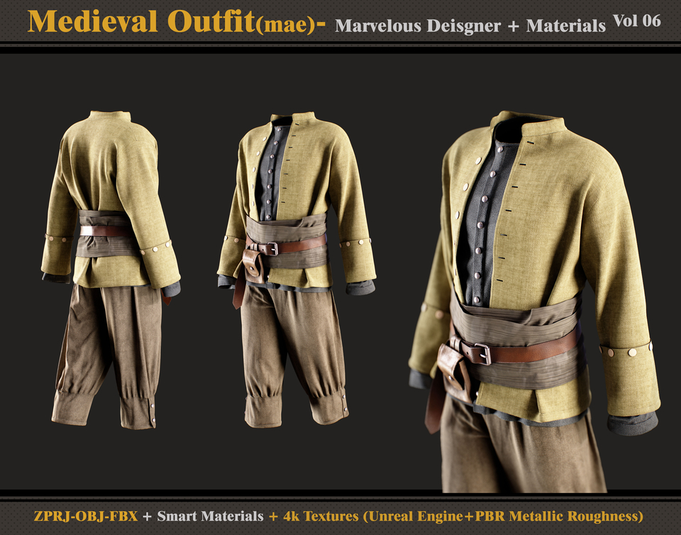 Medieval Outfit-MALE-Materials + Models