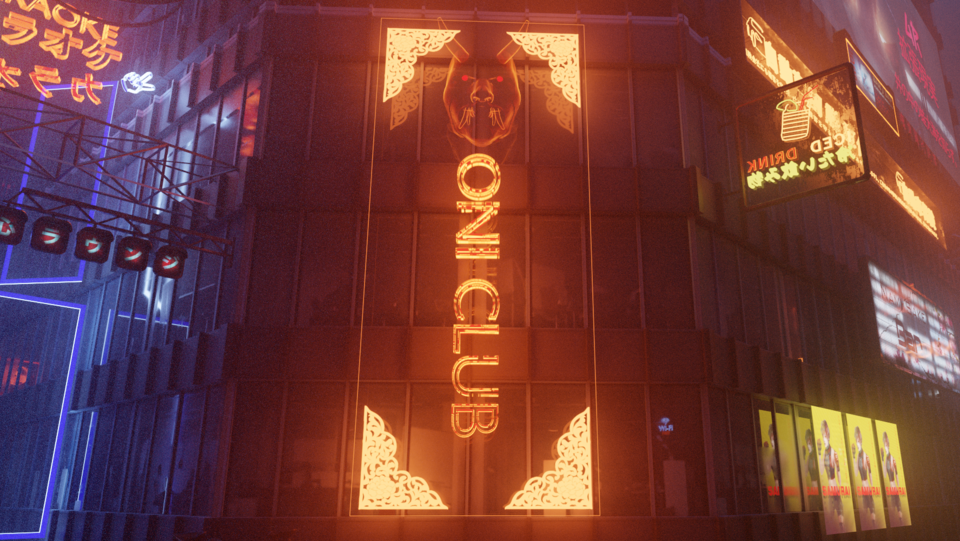 Neon SciFi Cyberpunk Signs