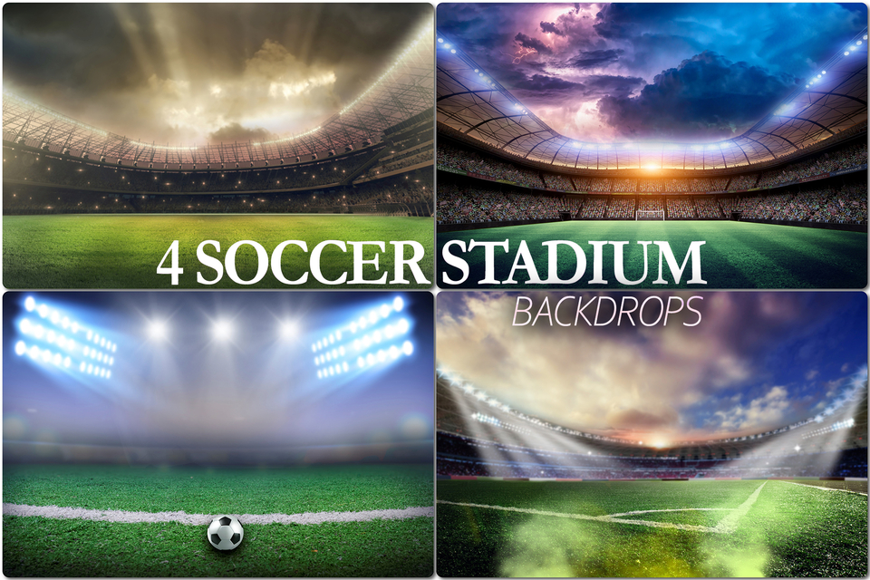 4 Football Stadium Backdrop, Soccer Background