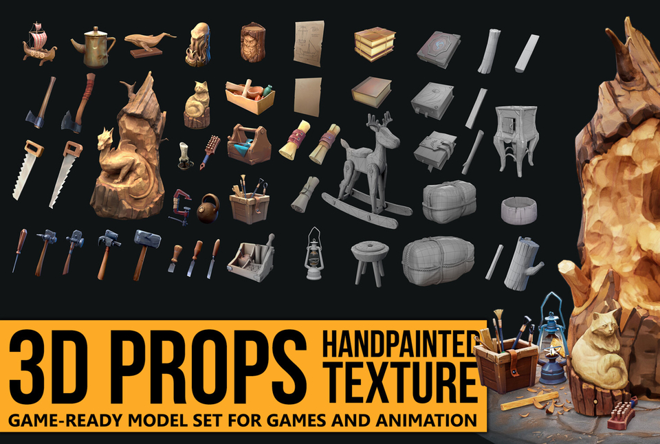 3D PROPS Game-Ready Set