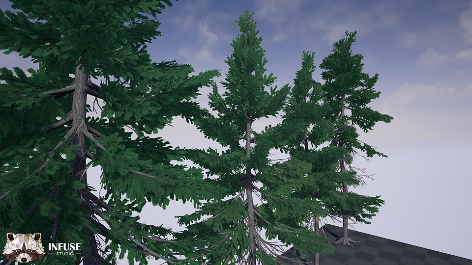 (UE4) Evergreen Tree's and Bushes - Game Ready