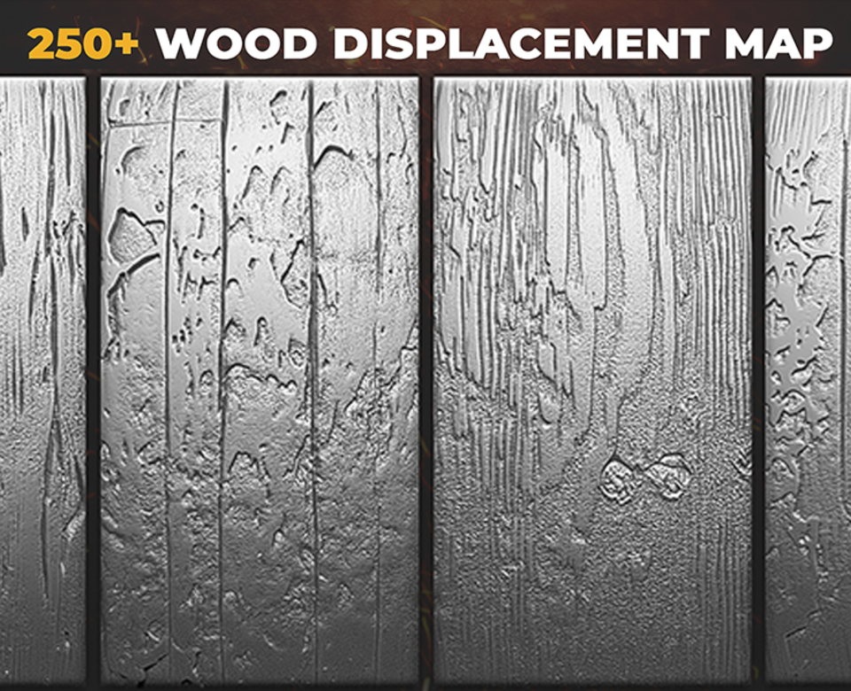 250+ Wood Alphas for ZBrush, Blender vol.10