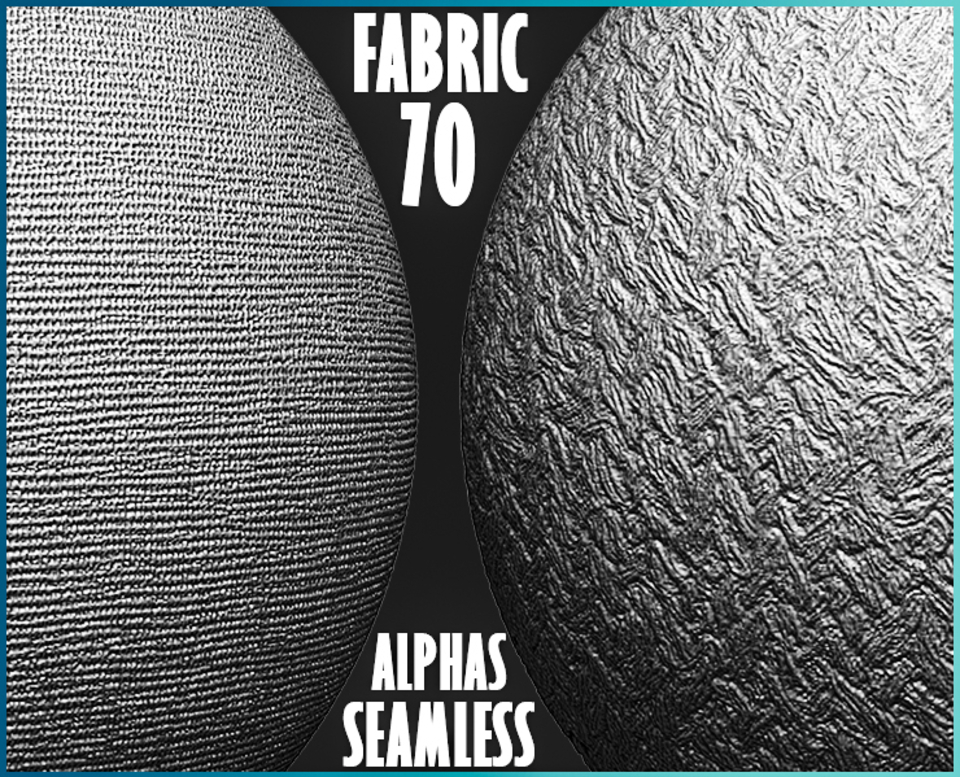 70 Fabric Tileable Alphas for ZBrush vol.12