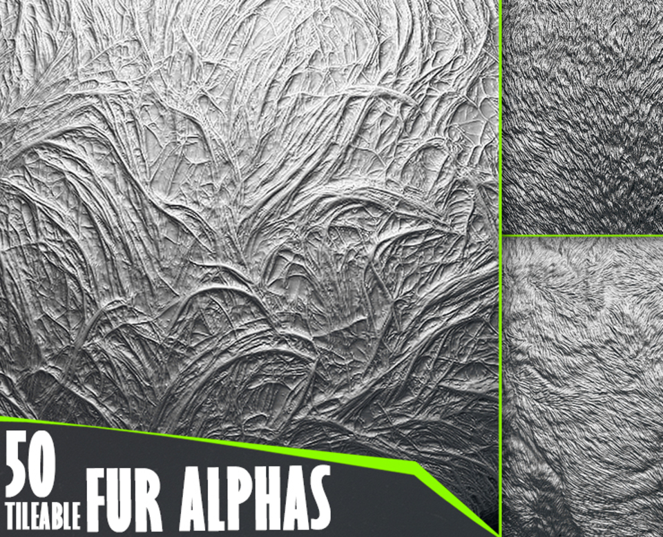 50 Fur and Hair Alphas for Zbrush vol.5