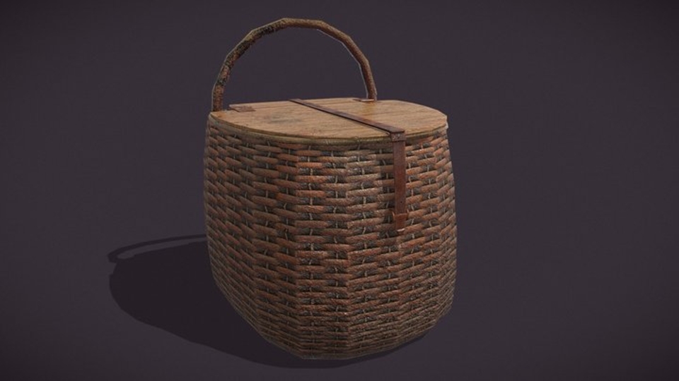 medieval style wicker basket two