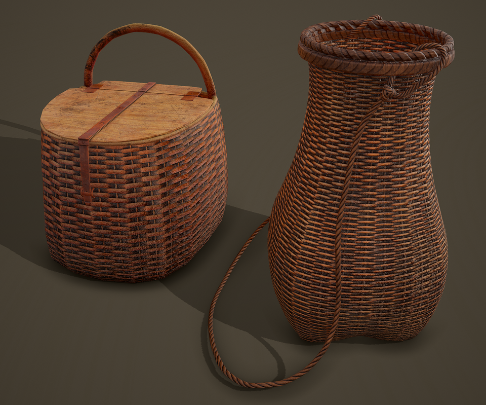 Medieval Style Wicker Basket