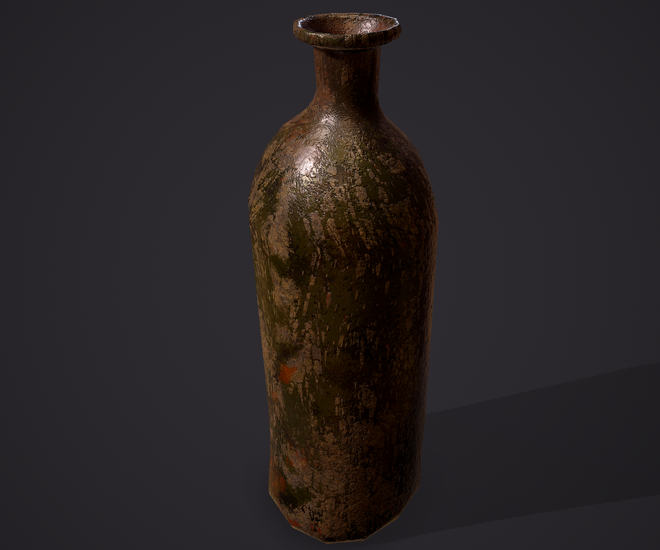 Medieval Style Glass Bottle