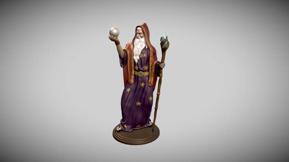 Merlin the Wizard Statue 3d print model