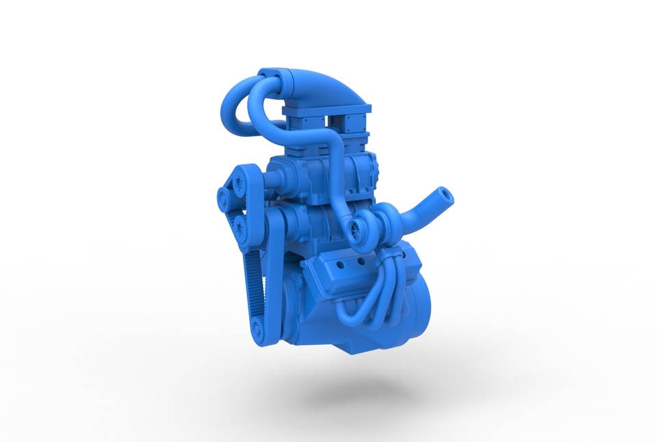 Twin turbo supercharged V8 Engine V4 Scale 1:25