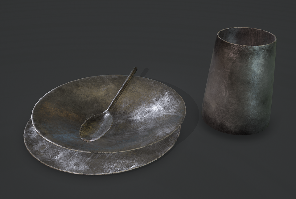 Medieval Metal Dishes