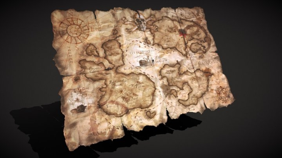 Folding Animated Treasure Map