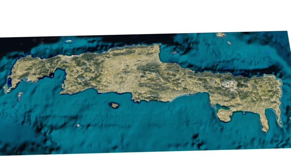 Crete island full 3d model terrain