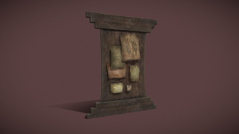 Worn Medieval Notice Board