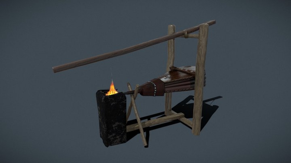 Medieval Bellows Rigged