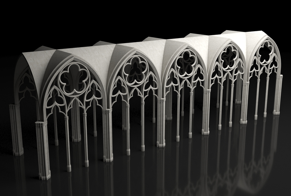 Gothic Architecture - Vaulted Ceiling Kitbash
