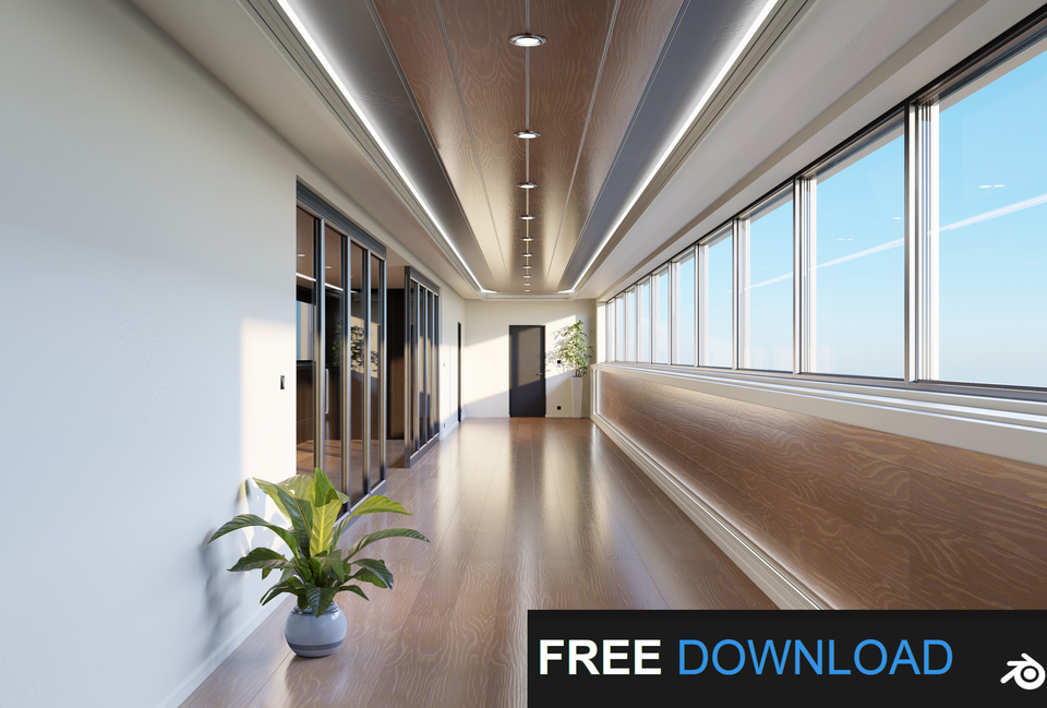 Modern Corridor - Free 3D Model