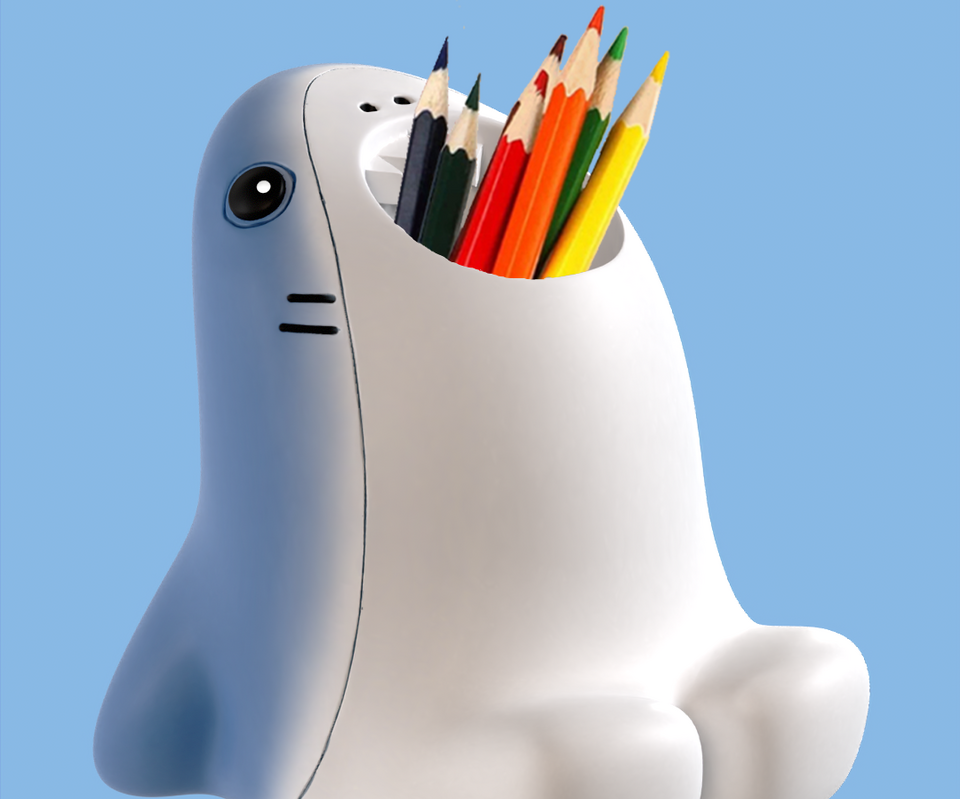 CARTOON SHARK PENCIL HOLDER/TOOTH BRUSH HOLDER